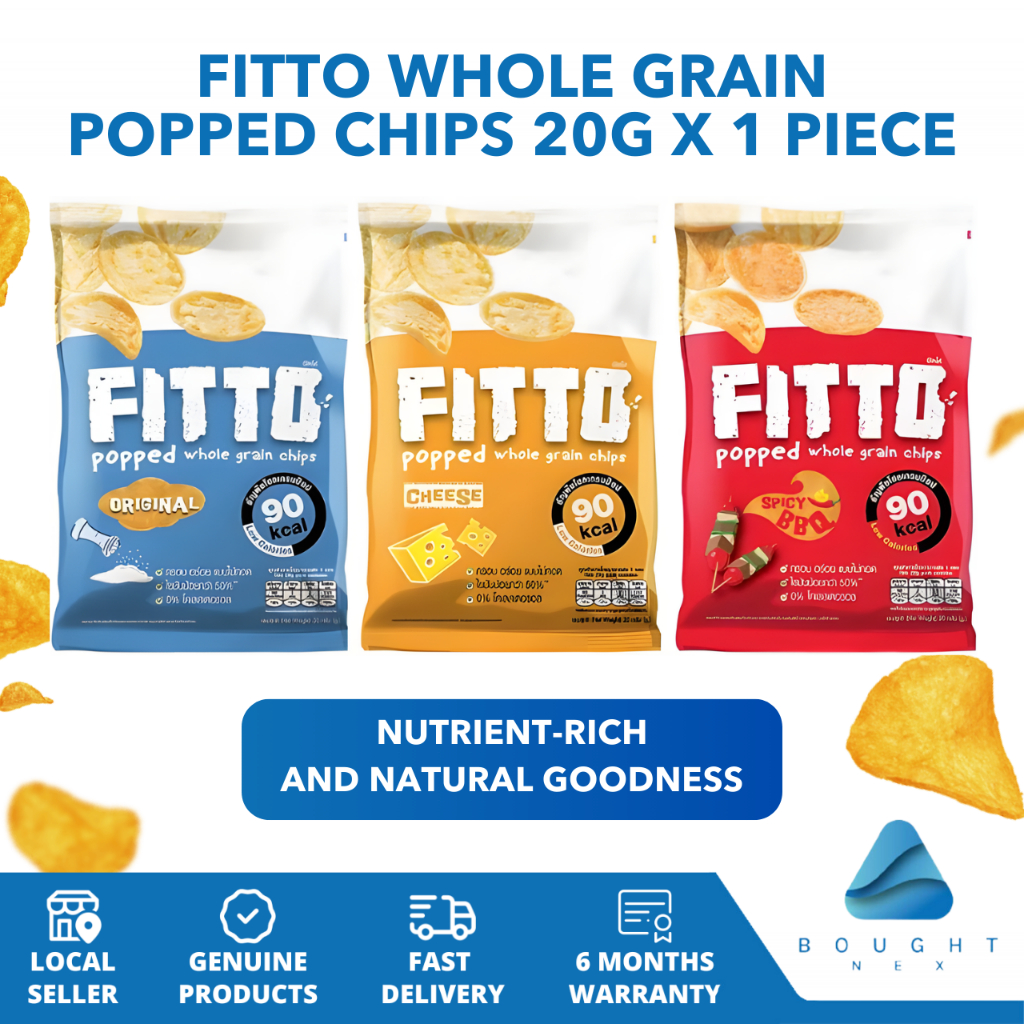 Fitto Whole Grain Popped Chips 20g - Nutritious, Healthy & Crunchy Thai ...