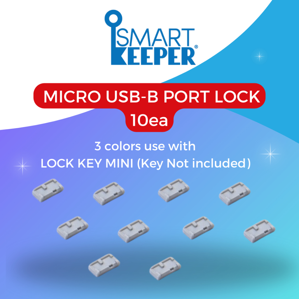 SMARTKEEPER Micro USB-B Port Lock 10ea (Lock Key Mini NOT included ...