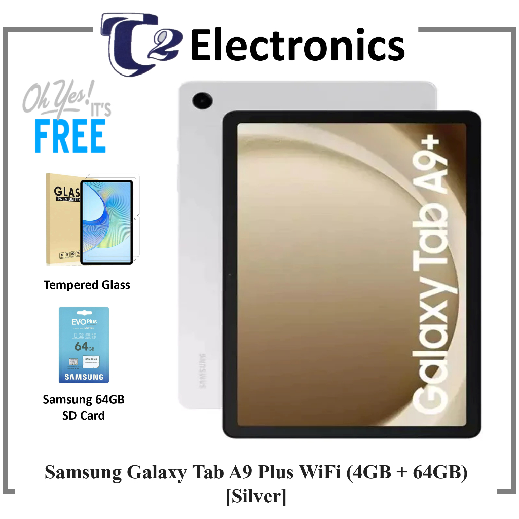 Samsung Galaxy Tab A9+ WiFi 4GB + 64GB **Free Tempered Glass & Samsung ...