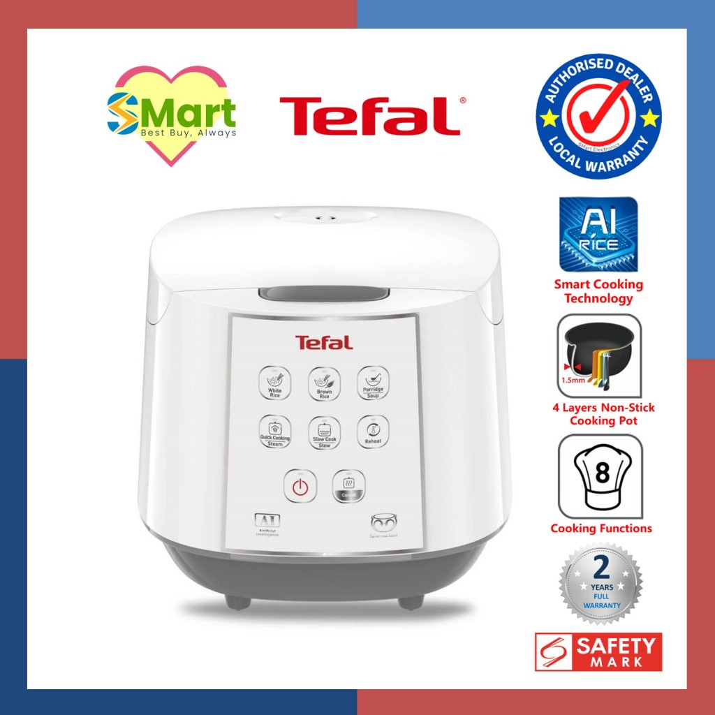 Tefal 1.8L Easy Rice Fuzzy Logic Rice Cooker [RK7321] | Shopee Singapore