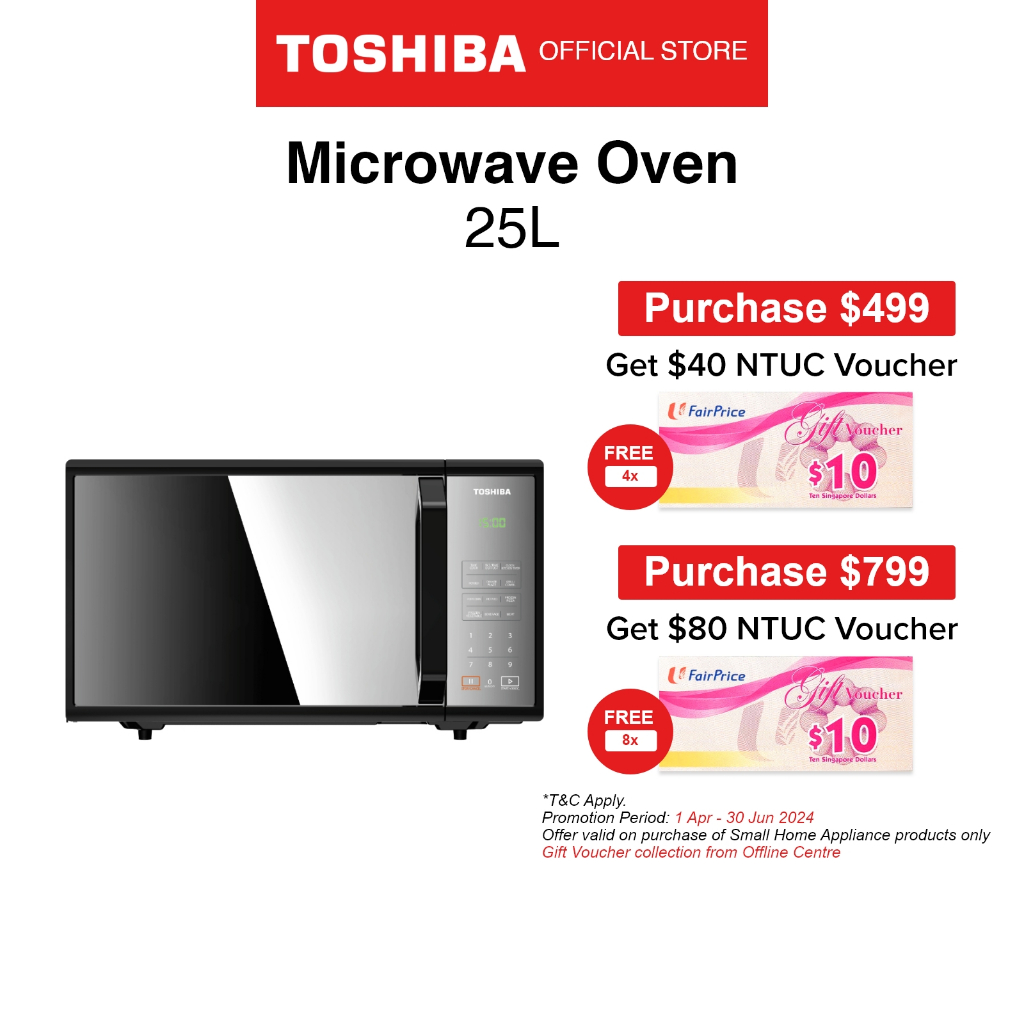 [FREE GIFT] Toshiba 25L 2in 1 Grill + Microwave Oven MM-EG25PE(BM) | Shopee Singapore