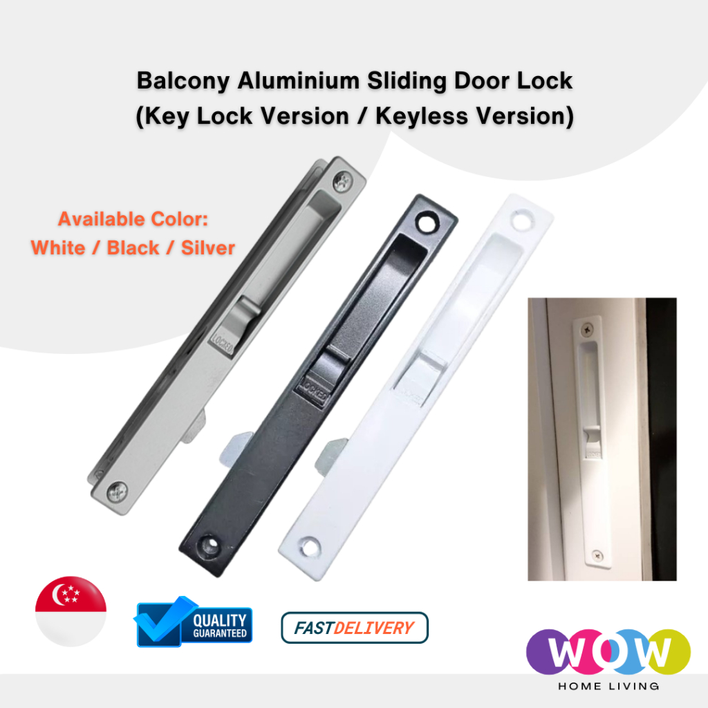 Balcony Aluminium Sliding Door Lock Key Lock Version / Keyless Version ...