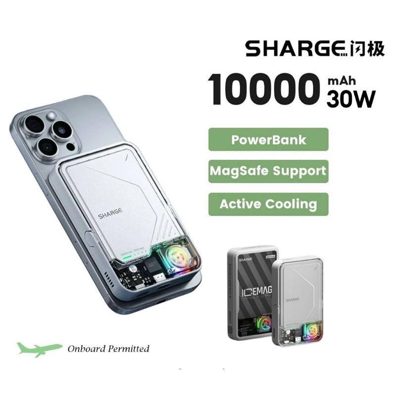 Shargeek ICEMAG 2 Qi2 Wireless Magnetic Power Bank 10,000mAh 30W Max with Active Cooling System ...