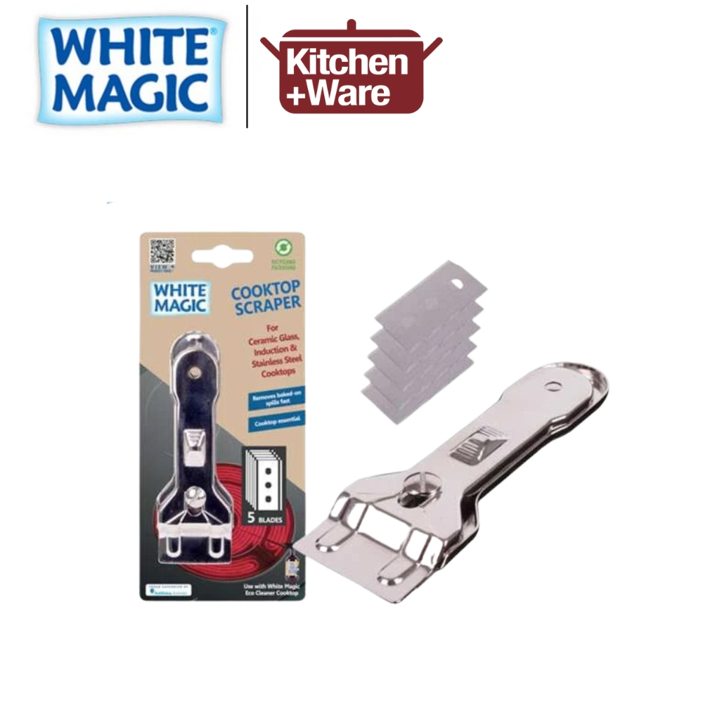 White Magic Glass Scraper Cleaning Scraper & Refills (5 blades ...