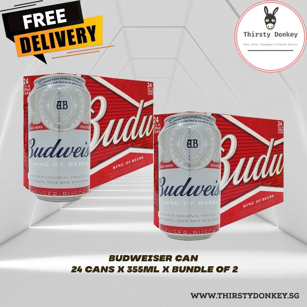 Budweiser Can - 24 cans x 355ml (Bundle of 2) (BBD: 02/2025) | Shopee ...