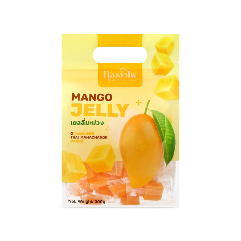 (PRE-ORDER) THONG AMPAI Mango Jelly 300g Thai Mahachanok Mango Jelly Mango Gummy Thailand Snacks ...