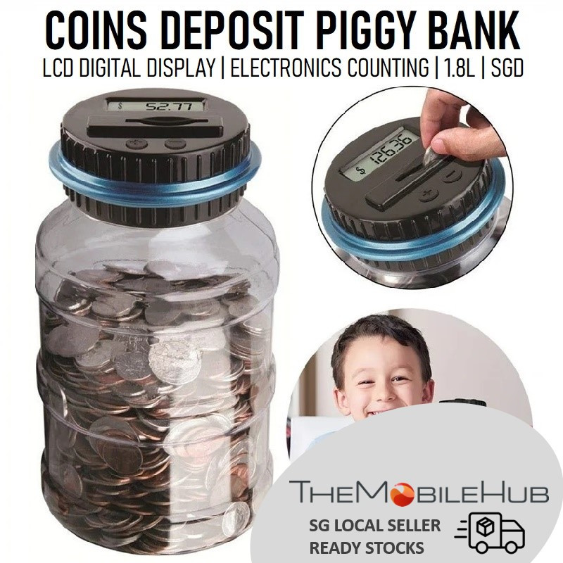 Coins Deposit Electronics Piggy Bank Digital LCD Display Coins Counting ...