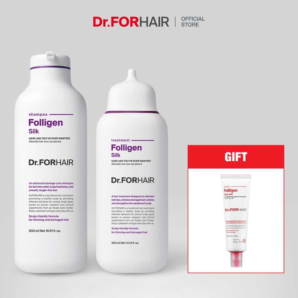 [Dr.FORHAIR] Folligen Silk Shampoo 500ml + Silk Treatment 300ml set ...