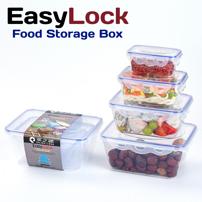 EasyLock Airtight Food Storage Container Transparent Leak-proof Home ...