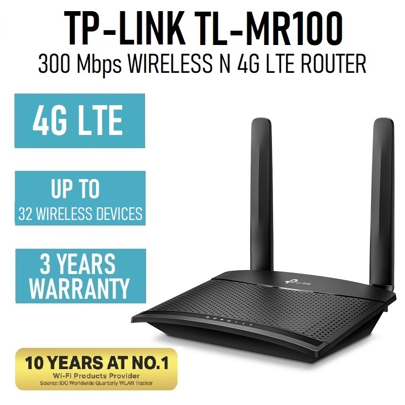 TP-Link TL-MR100 300Mbps Wireless N 4G LTE Sim Card Router | Shopee ...