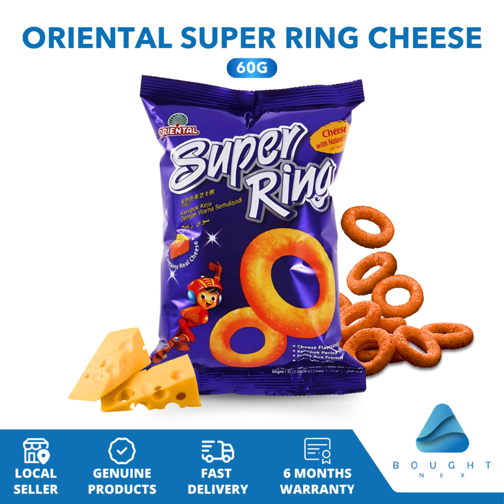 Oriental Super Ring Cheese Snacks - 60g, Creamy, Crunchy, Real Cheese ...