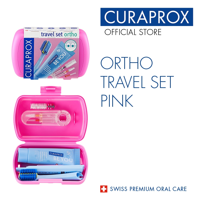 Curaprox Ortho Travel Set - Pink (For Braces Care) | Shopee Singapore
