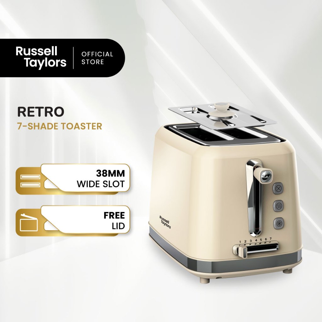 Russell Taylors Retro Toaster RT-10 Cream Color with Lid | Shopee Singapore
