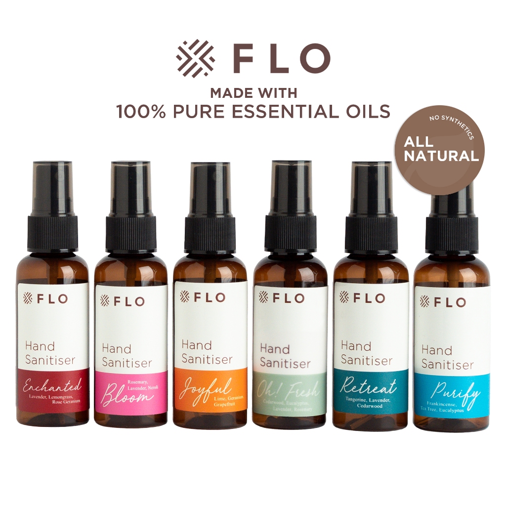FLO Hand Sanitiser 50ml - Moisturising yet Non-Sticky, Infused with ...