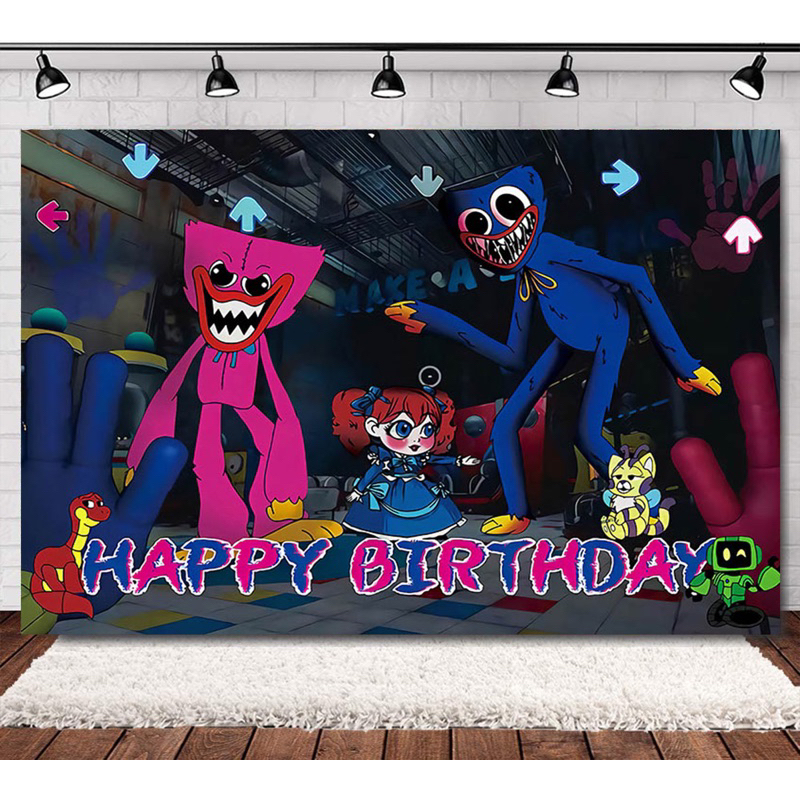 [SG Seller] 150x100cm Poppy Playtime A Backdrop Scary Birthday Party ...