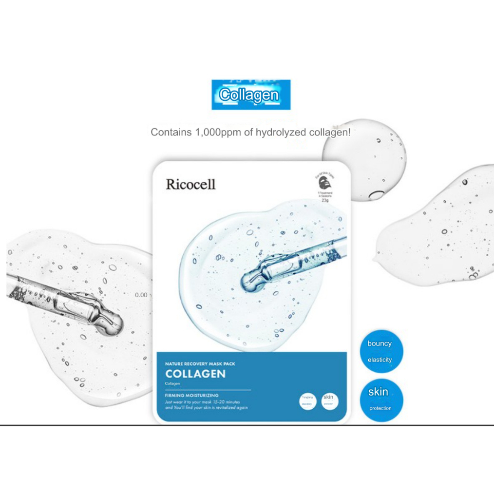 Korea Ricocell Nature Recovery Collagen Mask Pack 23g | Shopee Singapore