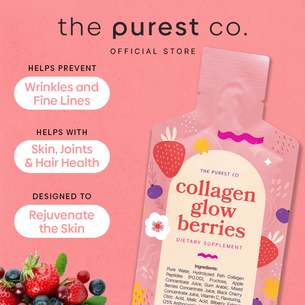 Purest Co Collagen Glow Berries 5500mg (Skin Glow & Firming) | Shopee ...