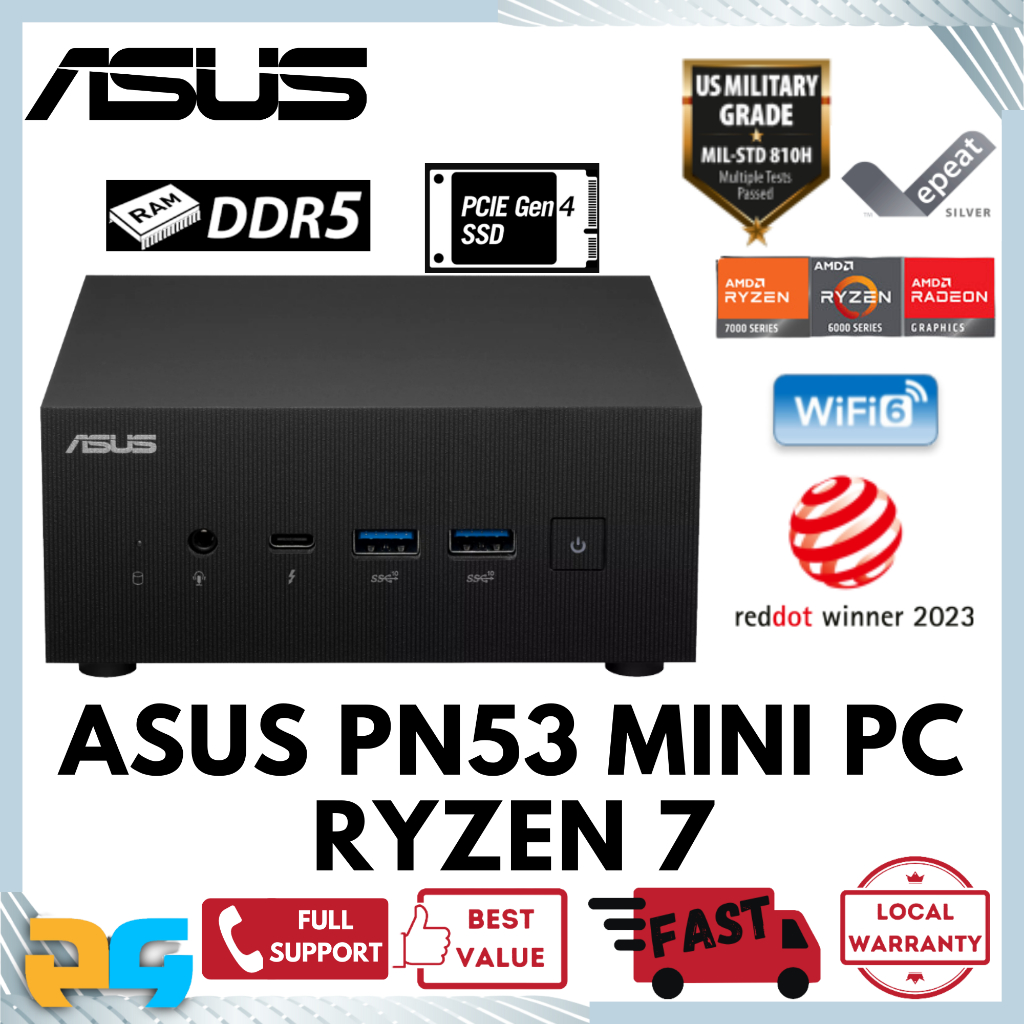 Asus PN53 Barebone Mini PC Ryzen 7535 7735 Win 11 | Shopee Singapore