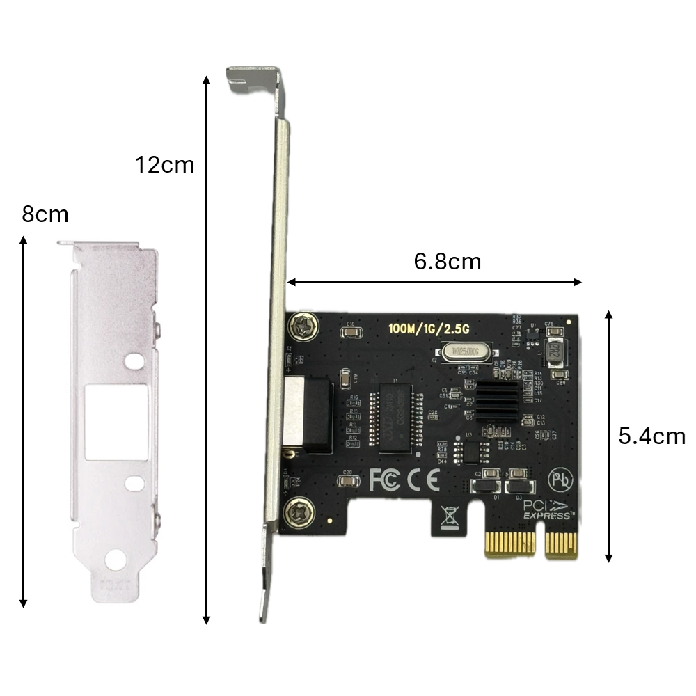 *NEW* 2.5Gbe 2500Mbps PCIe LAN Network Card RJ45 RTL8125 Chipset ...
