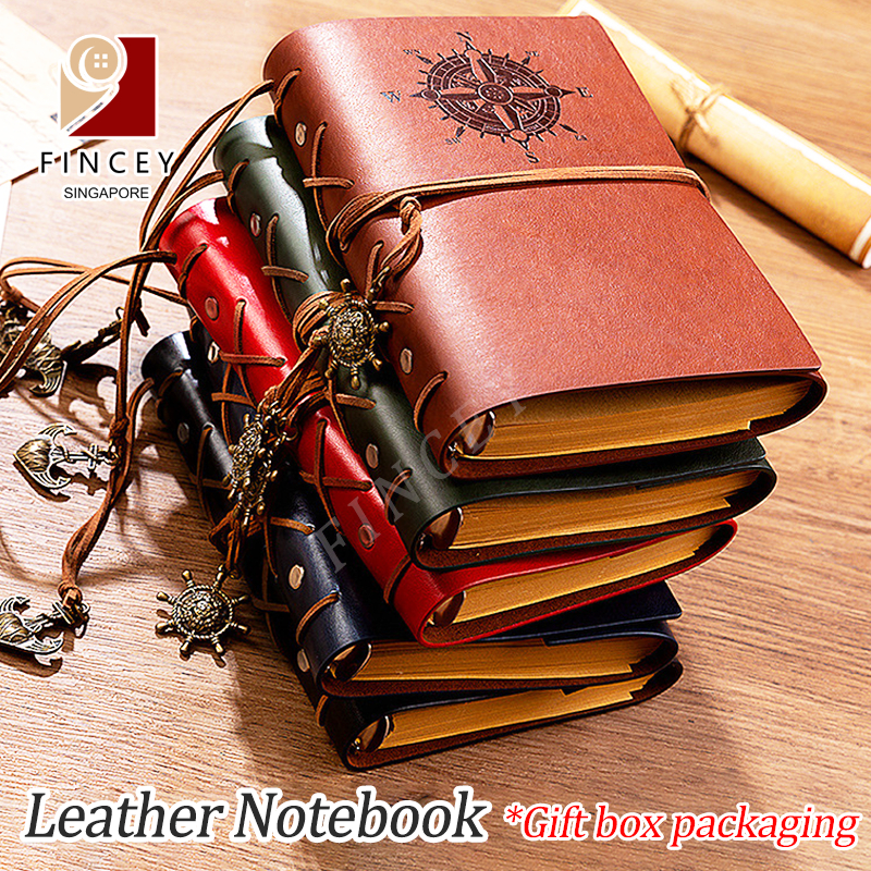 【SG】A6 Spiral Notebook Leather Notebook Retro Diary Notepad Travel Note ...