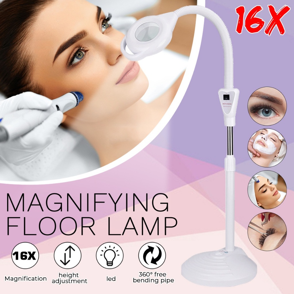 16X 10X Diopter LED Magnifying Cold Floor Lamp Magnifier220-240V Glass ...