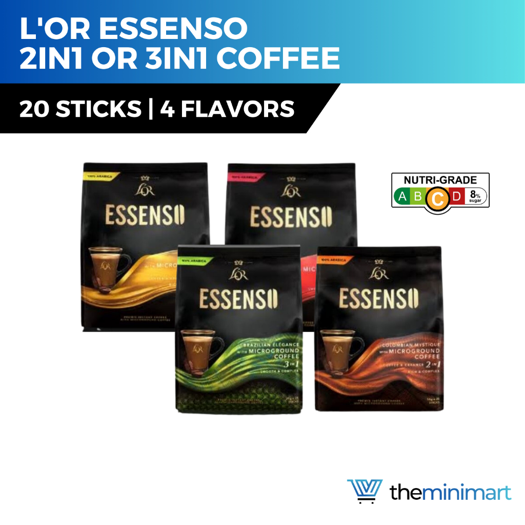 L'OR ESSENSO 2in1 or 3in1 Coffee 20 Sticks - Smooth and Aromatic ...