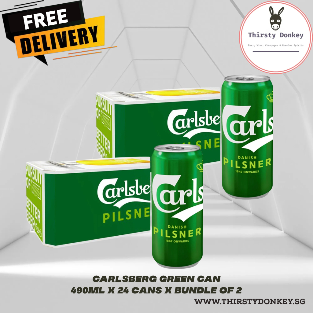 Carlsberg Green can - 490ml x 24 cans (Bundle of 2) (BBD: 11/2025 ...
