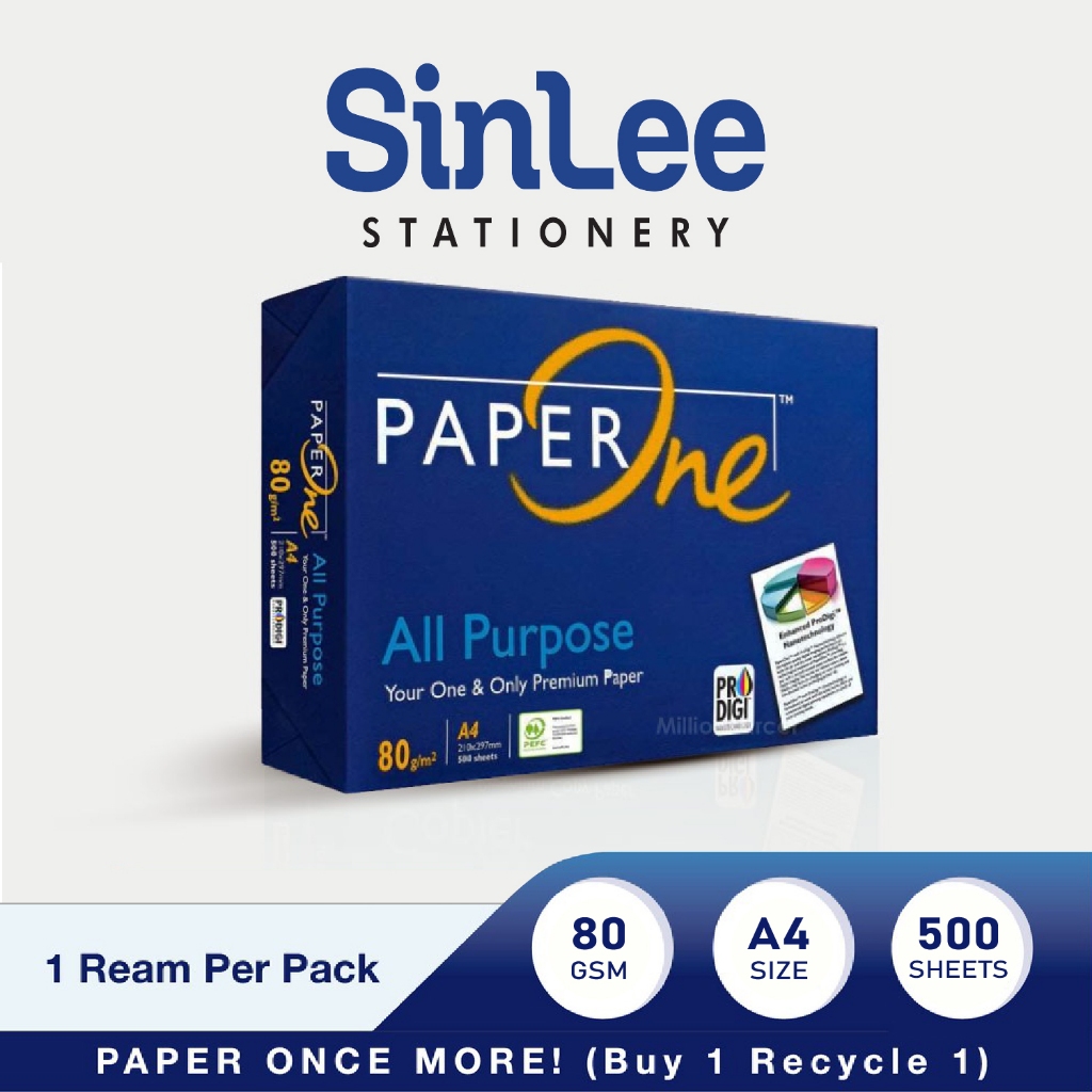 [1Reams 500 Sheets] PaperOne Printing Paper Premium Quality | A4 Paper ...