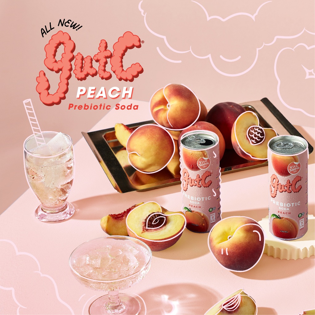 gutC Peach Prebiotic Soda Drink | Shopee Singapore