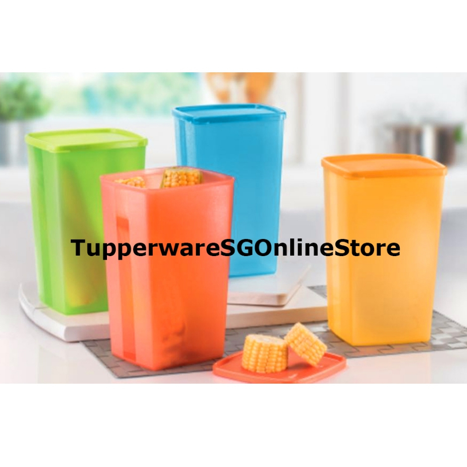 Tupperware 2L Square Round Clear Tall Cool Fridge Container Box ...