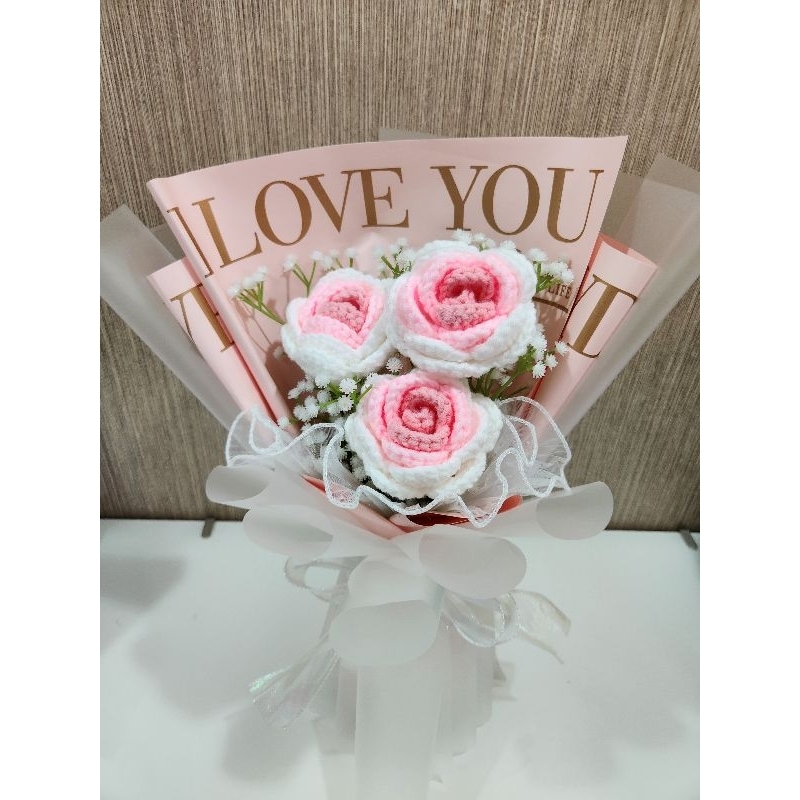 Crochet Flower Roses Bouquet Anniversary/Birthday/Graduate/NS POP/Hari ...