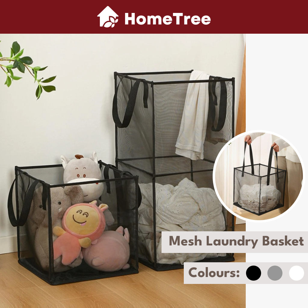 HomeTree | Foldable Mesh Laundry Basket/Storage Boxes/Washing clothes ...