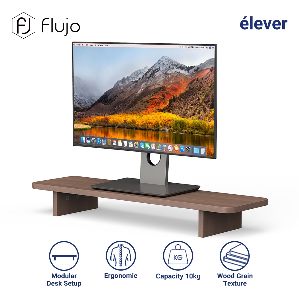 Flujo Monitor Riser Stand Wood Improve Ergonomic Posture Supports up to ...