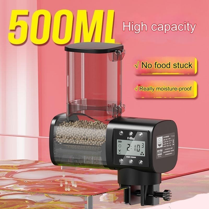 [SG] 500ML Fish Feeder Automatic Auto Feeder For Fish Aquarium Food ...