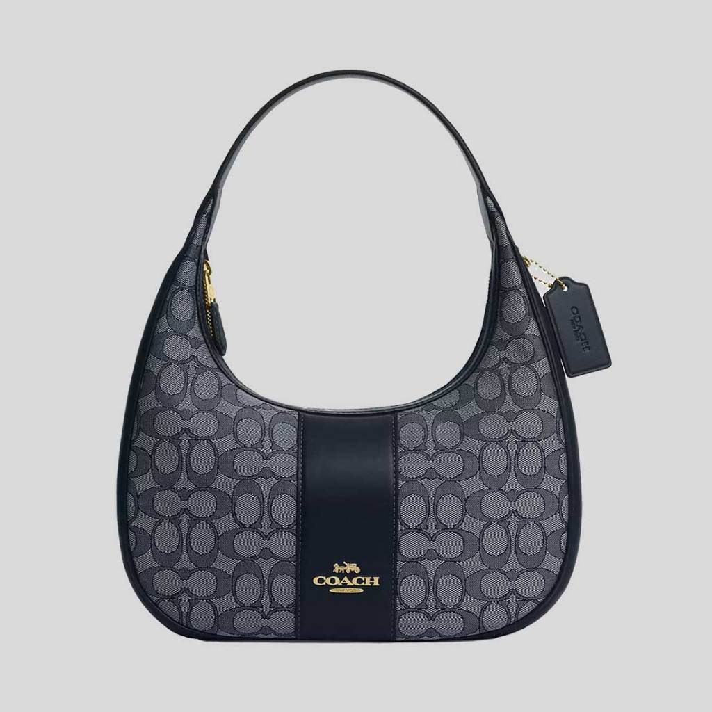 COACH Carmen Shoulder Bag In Signature Jacquard Navy/Midnight CV001 ...