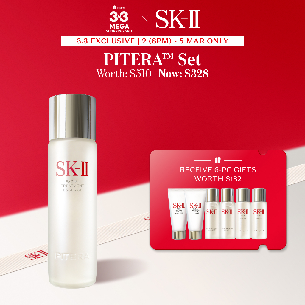 [3.3 Exclusive] SK-II PITERA™ Set - Facial Treatment Essence 230ml + 6-pc Gifts | Shopee Singapore
