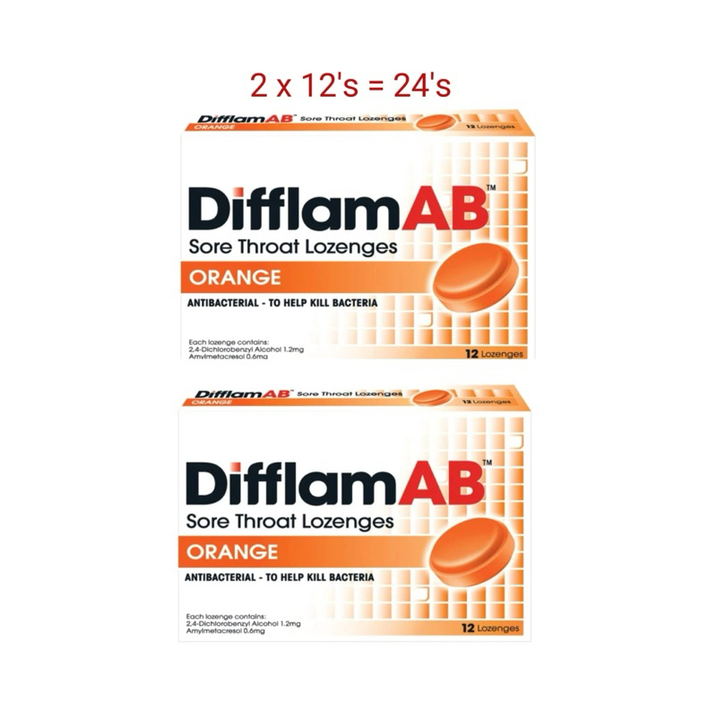 Difflam AB Anti bacterial Sore Throat Lozenges, 24’s lozenges | Shopee ...