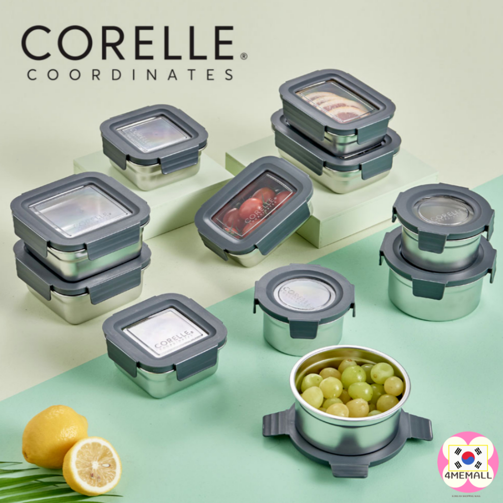 CORELLE Coordinates Stainless Steel Airtight Container Food Storage ...