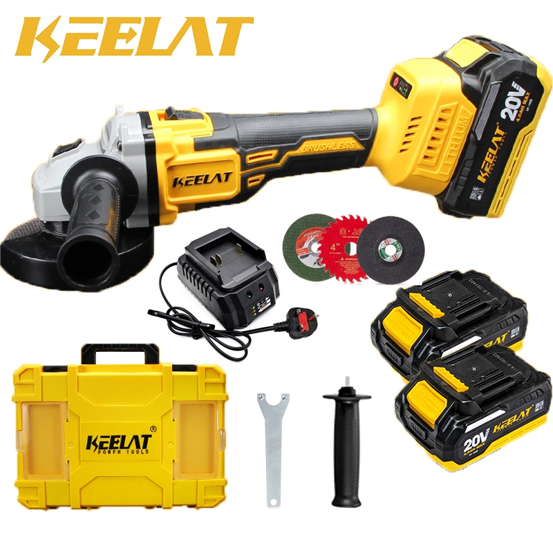KEELAT KAG009 3 Speed Brushless Cordless Angle Grinder Battery Electric ...