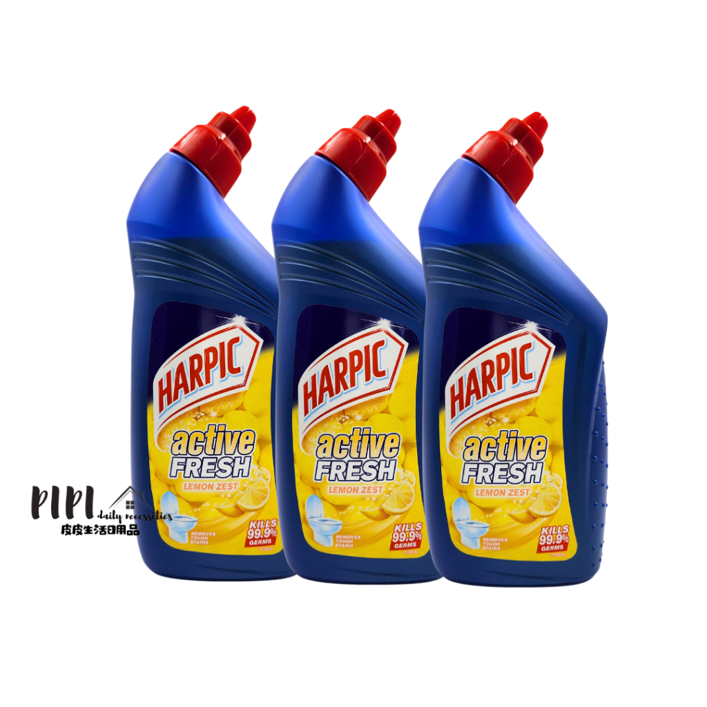 Harpic Active Fresh Toilet Cleaner Lemon Zest 3 x 500ml | Shopee Singapore