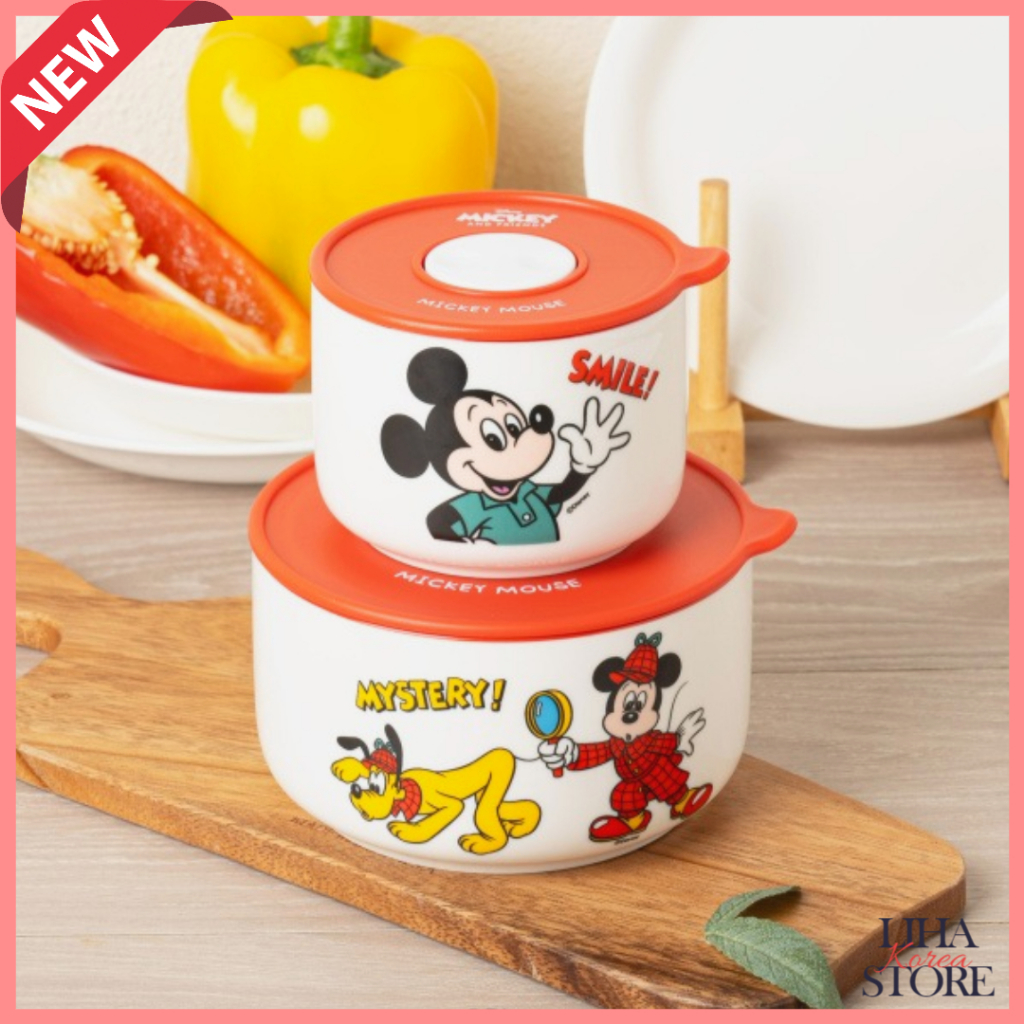 Disney Mickey Food Storage Airtight Container Ceramic Bowl | Shopee ...