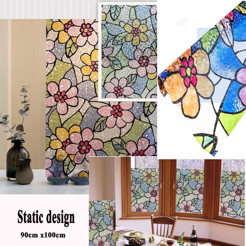 60(90)cm X 100cm Waterproof Frosted Privacy Bathroom Window Glass Film Stickers PVC Self ...