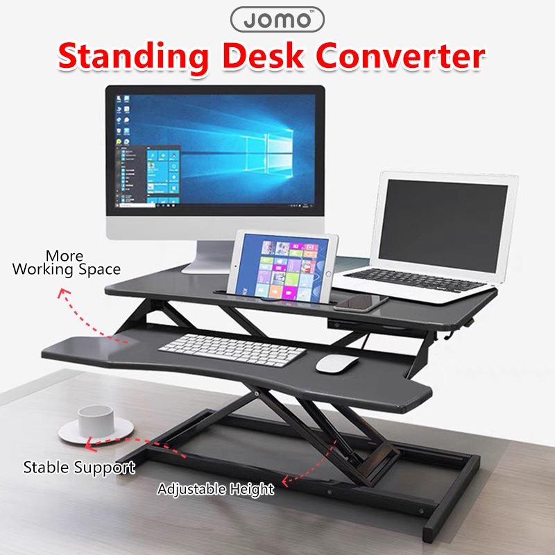Laptop Lift Foldable Stand Desk Standing Office Computer Height ...