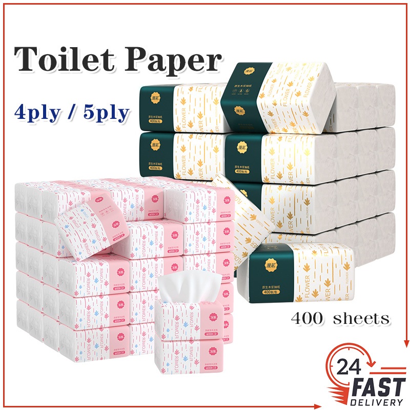 【SG Stock 】5 Ply Tissue Paper Facial Tissue Dry and Wet Use Soft Tissue ...