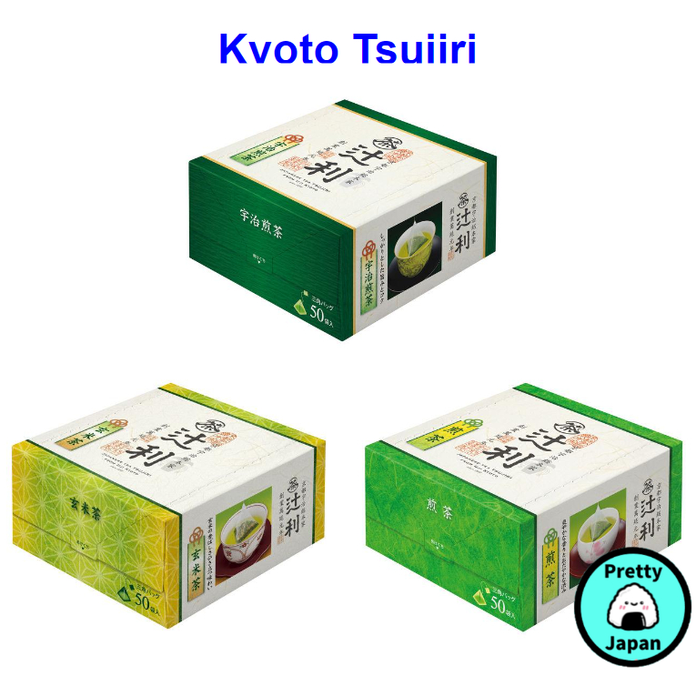 Kyoto Tsujiri Uji green tea Triangular tea bag 50p | Uji Sencha / Brown ...