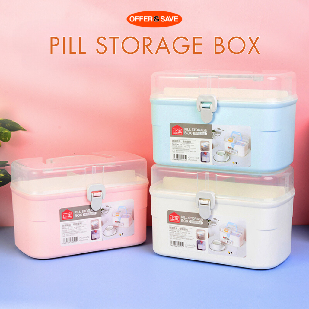 【SG STOCK】First Aid Box Medicine Tool Box Pill Storage Box Multi ...