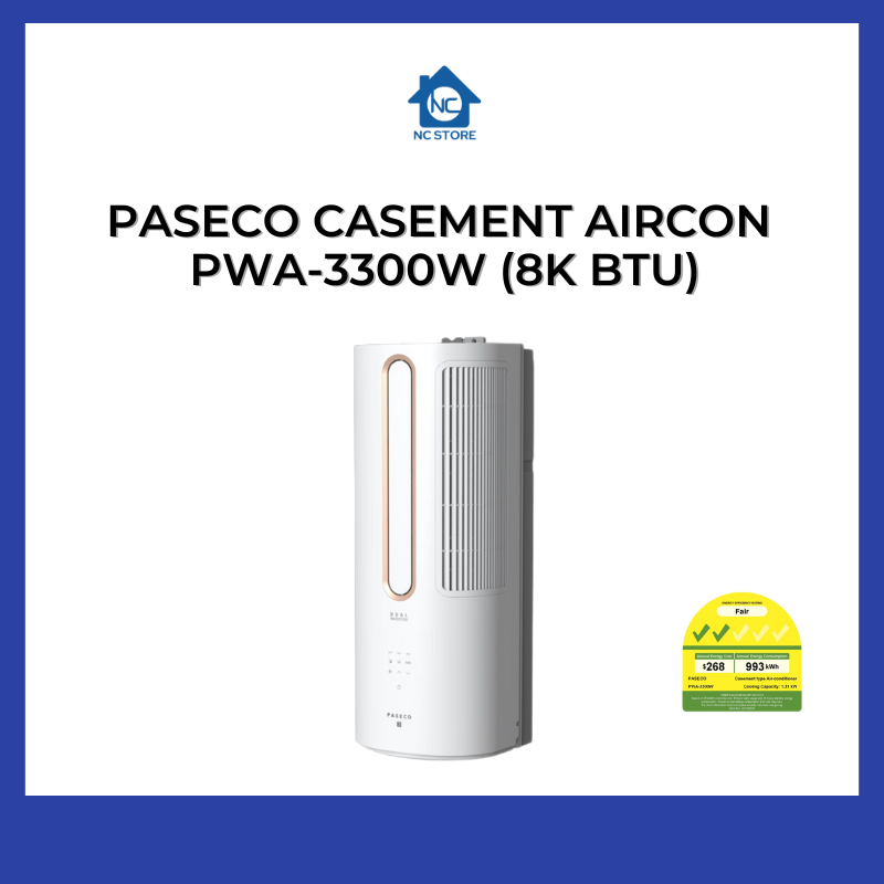 PASECO CASEMENT AIRCON PWA-3300W (8K BTU) | Shopee Singapore