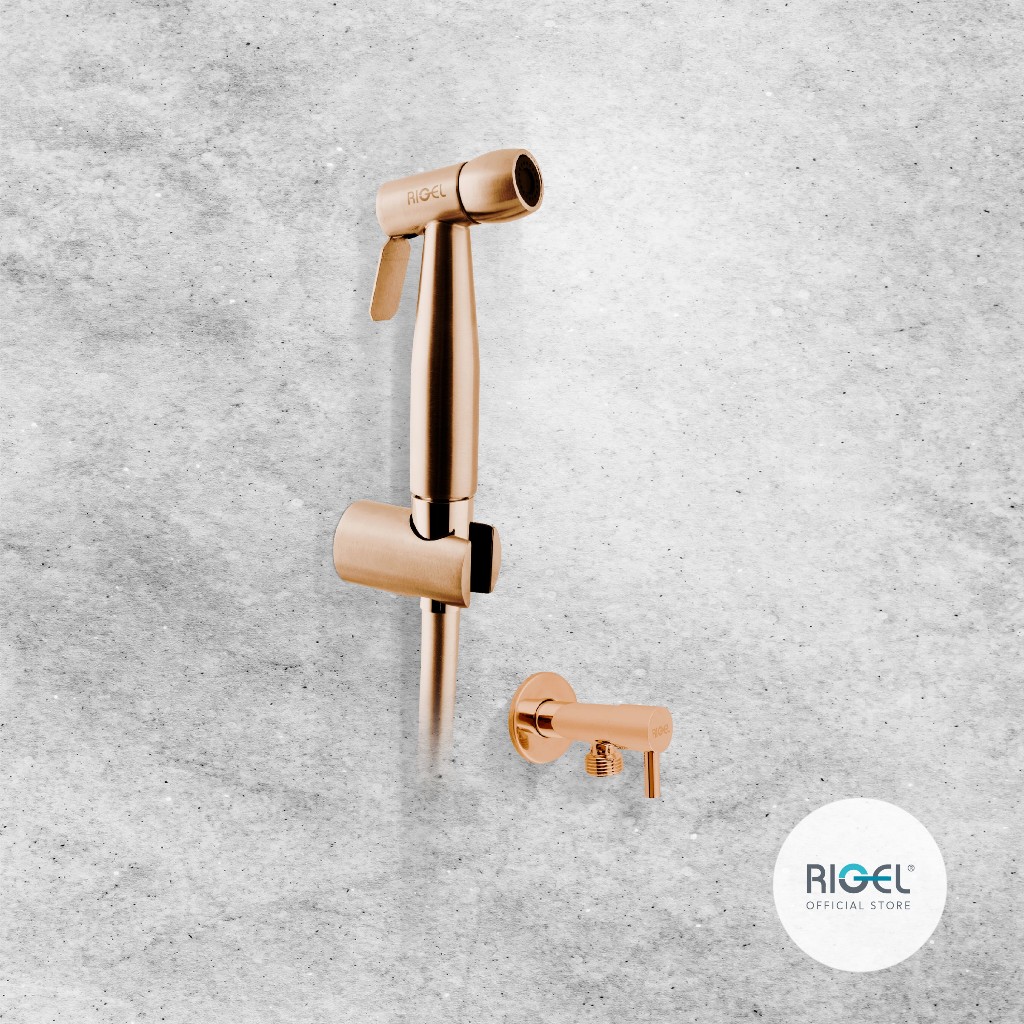 RIGEL Bidet Spray Set Rose Gold (Angle Valve & Bidet Sprayer) - SA8200 (RGP) | Shopee Singapore
