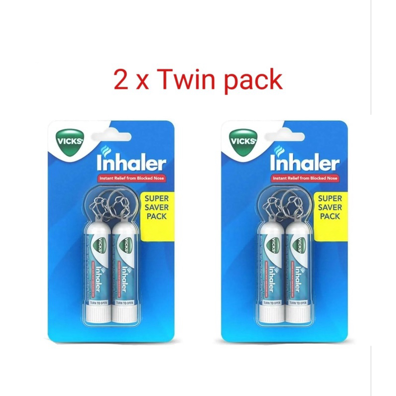 [Buy 2 Free Ship] 2 x twin pack (4 x 0.5ml) Vicks Inhaler with Key ...