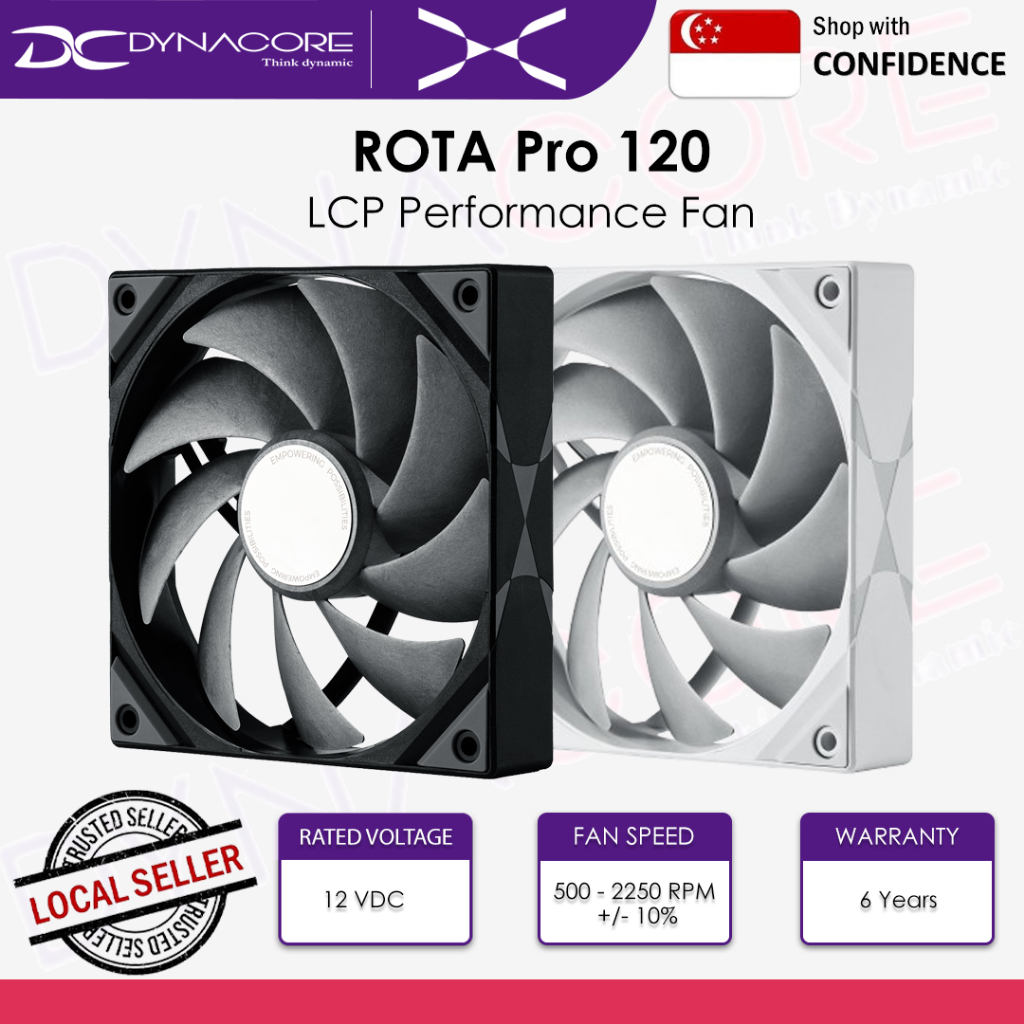 TRYX ROTA PRO 120mm LCP High Performance Fan (BLACK / WHITE) | Shopee ...